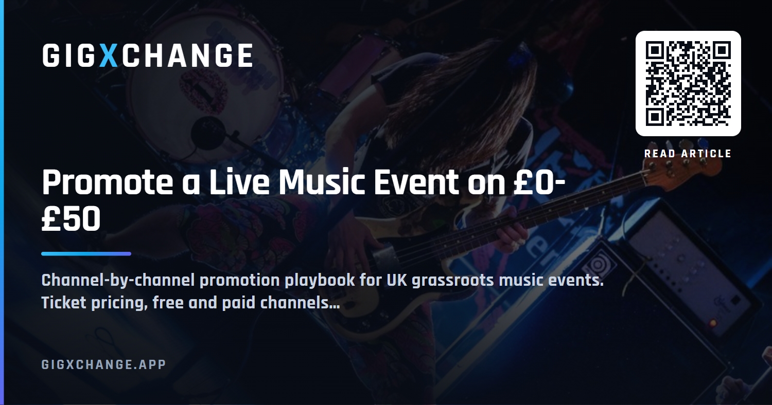 Promote a Live Music Event on £0-£50: 8-Week UK Plan